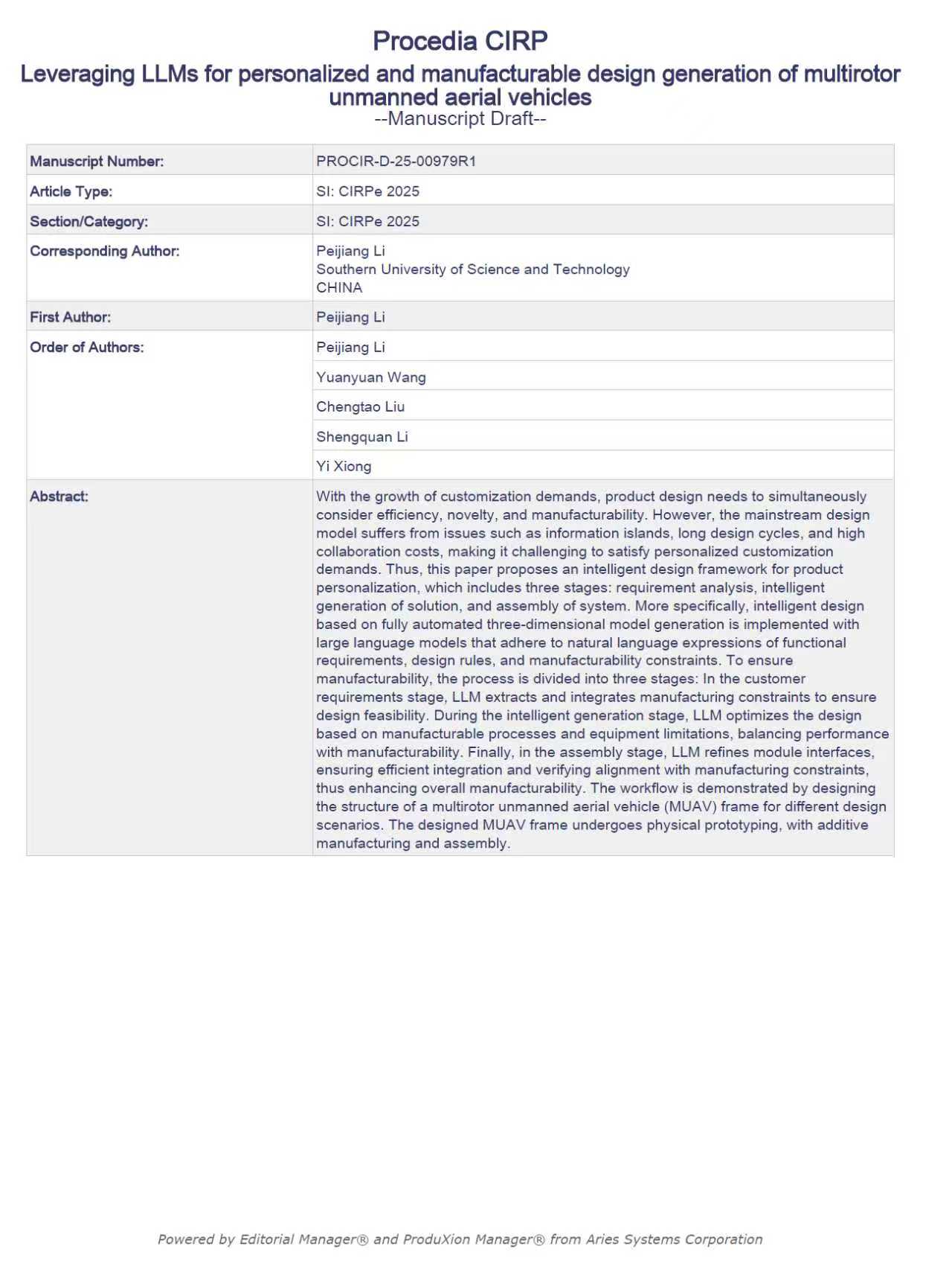 Customized Design and Manufacturing of Multi-rotor UAVs Based on Large ...